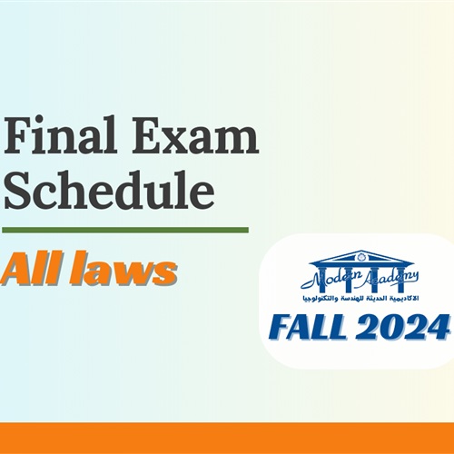 Modern Academy For engineering: - Exam Schedule - Fall 2024